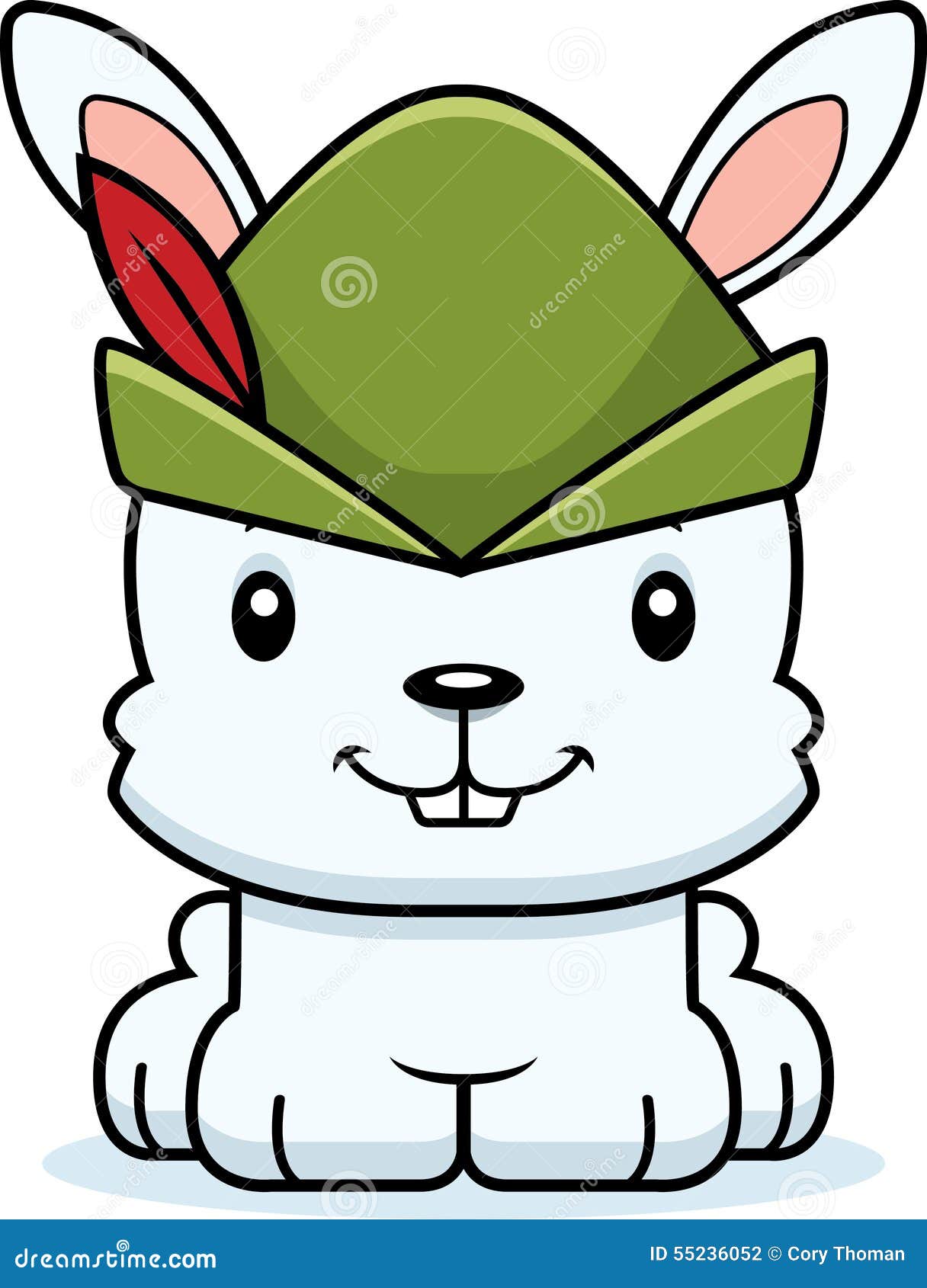 Cartoon Smiling Robin Hood Bunny Stock Vector - Illustration of hood ...
