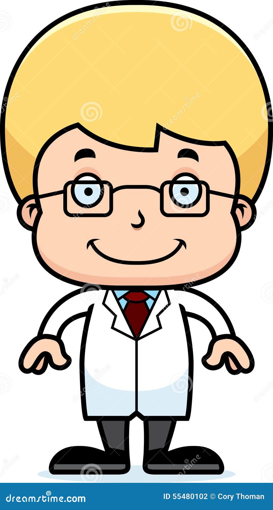 Cartoon Smiling Scientist Boy Stock Vector - Illustration of smiling ...