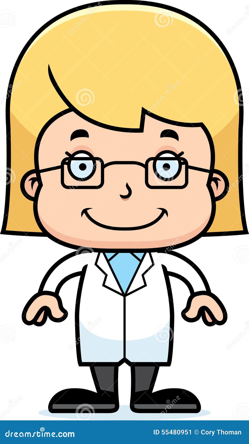 Cartoon Smiling Scientist Girl Stock Vector - Illustration of clipart ...