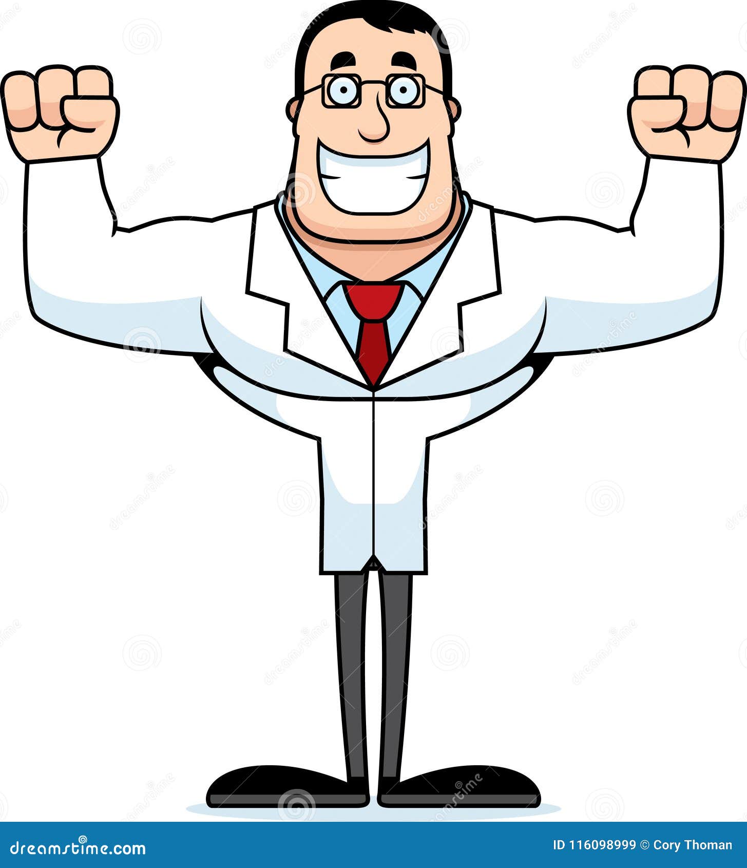 Cartoon Smiling Scientist stock vector. Illustration of coat - 116098999