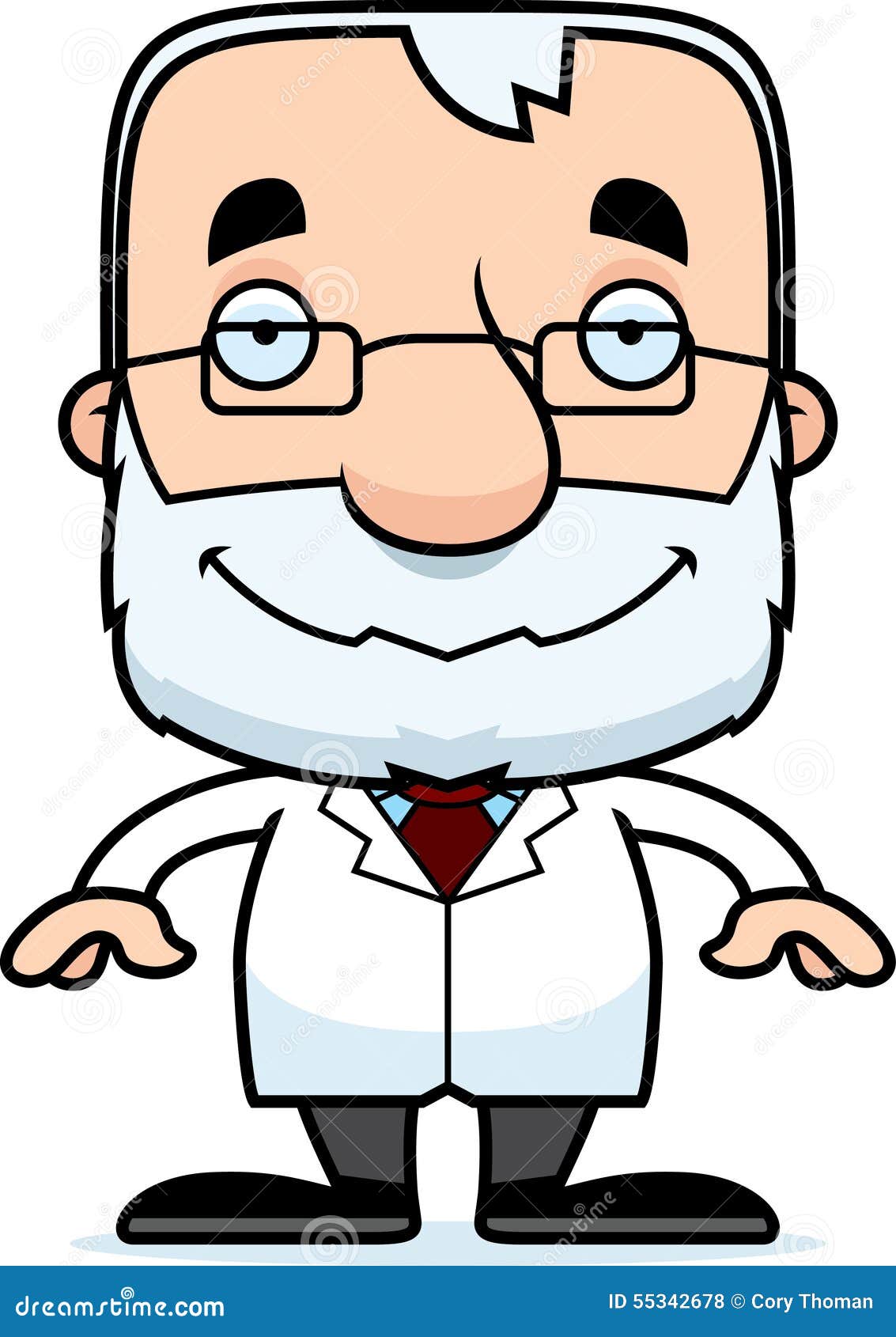 Cartoon Smiling Scientist Man Stock Vector - Illustration of vector ...