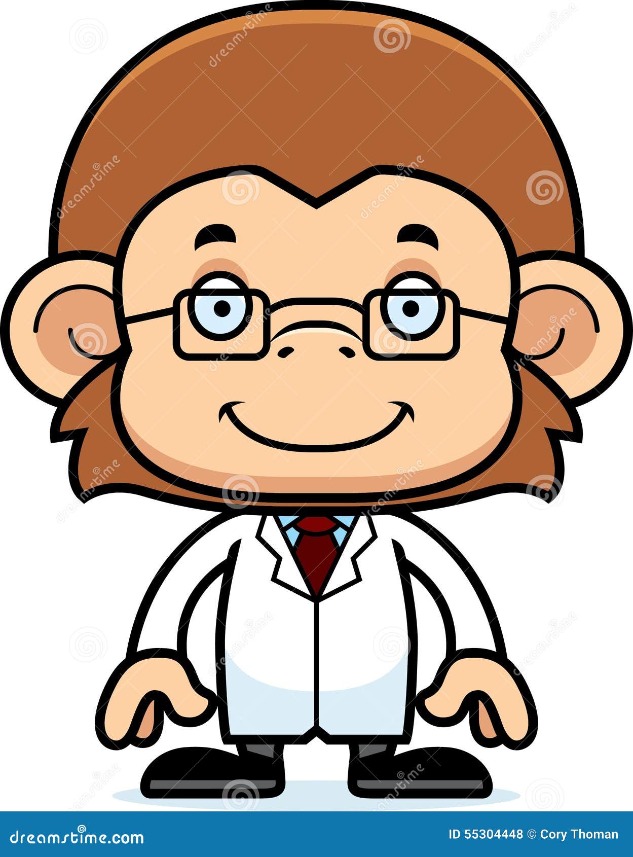Cartoon Smiling Scientist Monkey Stock Vector - Illustration of clipart ...