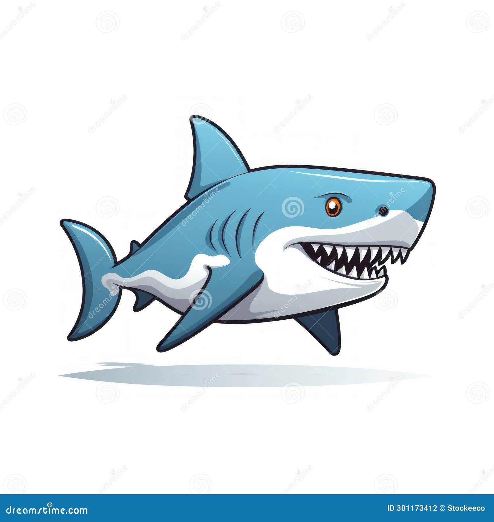 Cartoon Shark Illustration: Precise, Sharp, and Realistic 2d Animation ...