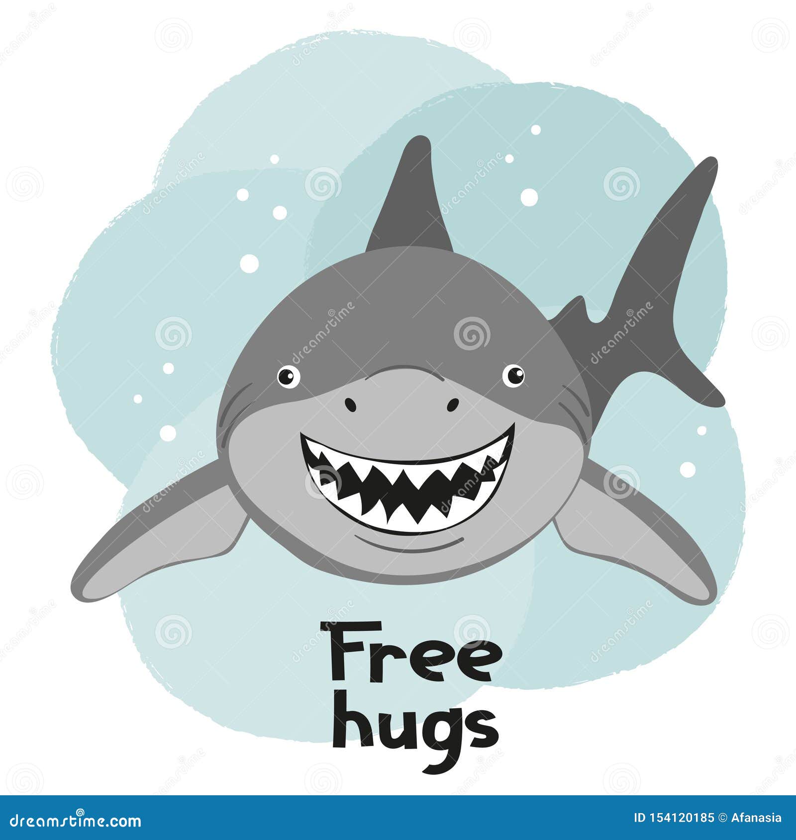 Cartoon Smiling Shark Vector Illustration for Kids Stock Vector ...