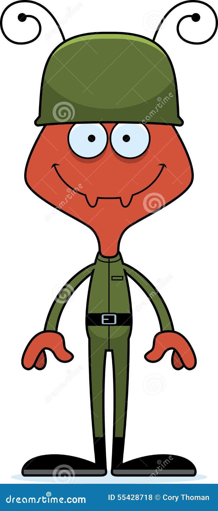 Cartoon Smiling Soldier Ant Stock Vector - Illustration of smiling ...