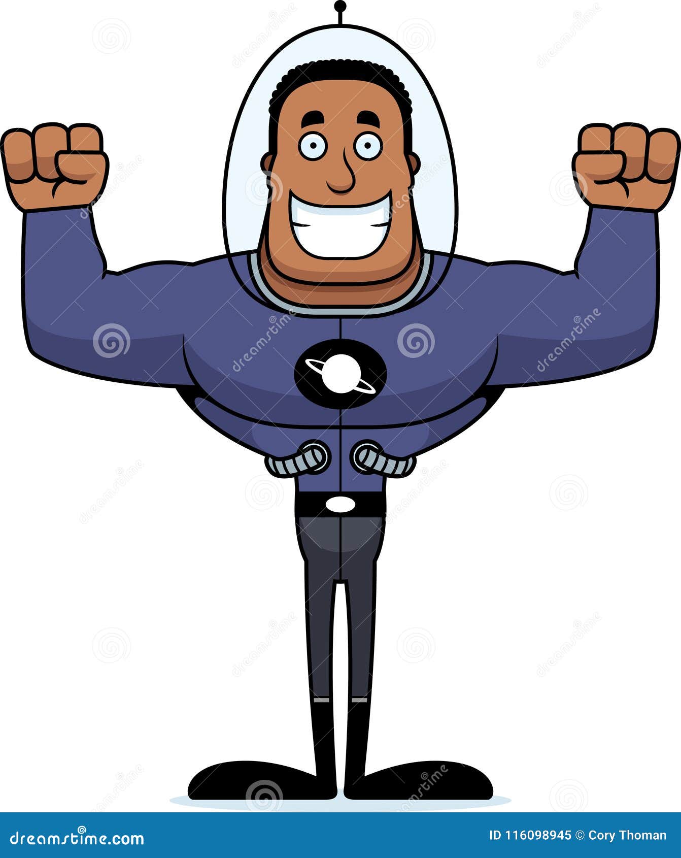 Cartoon Smiling Spaceman stock vector. Illustration of happy - 116098945