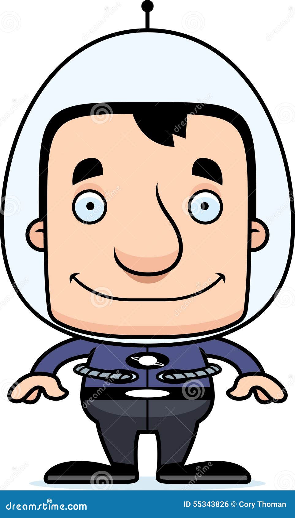 Cartoon Smiling Spaceman Man Stock Vector - Illustration of cosmonaut ...