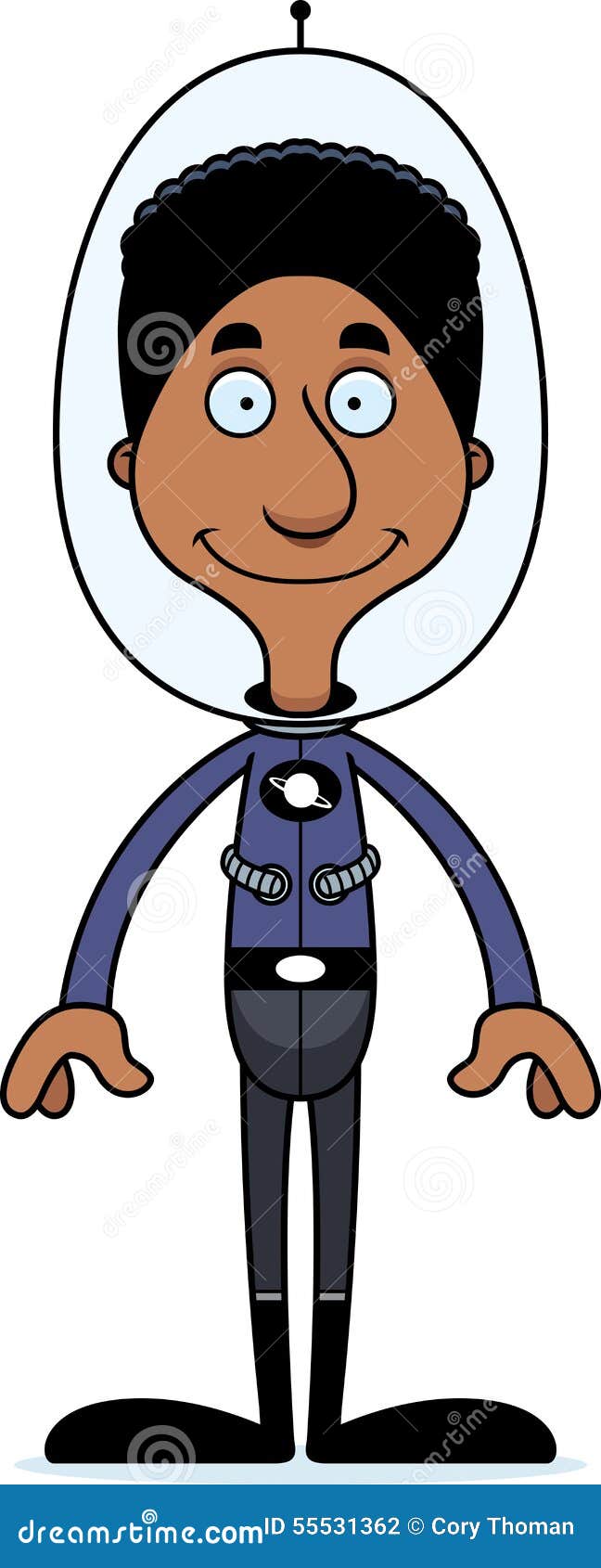 Cartoon Smiling Spaceman Man Stock Vector - Illustration of helmet ...