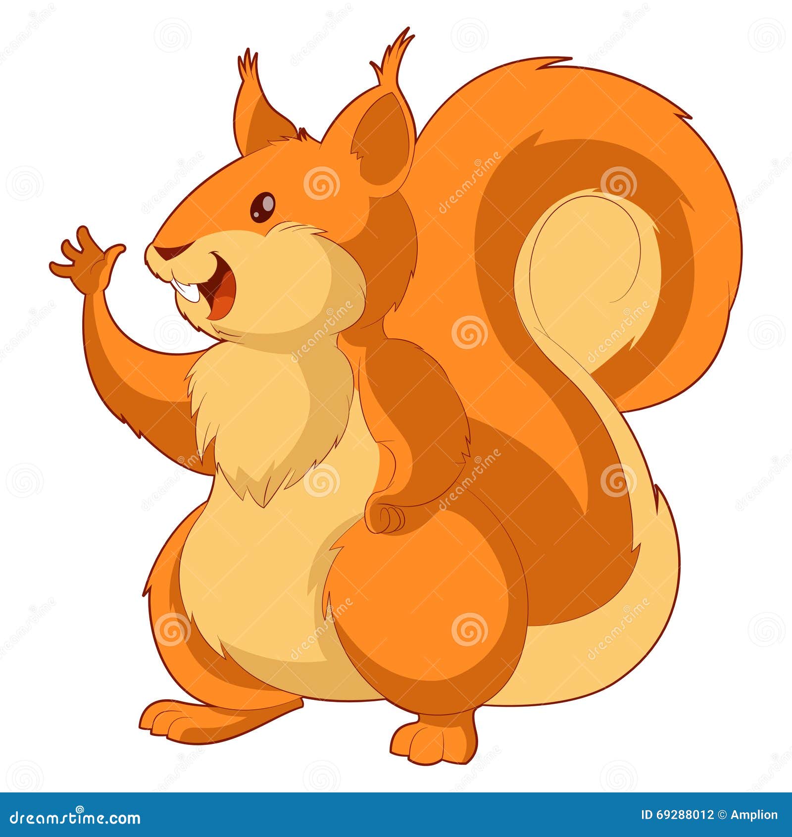 Cartoon smiling Squirrel stock vector. Illustration of cartoon - 69288012