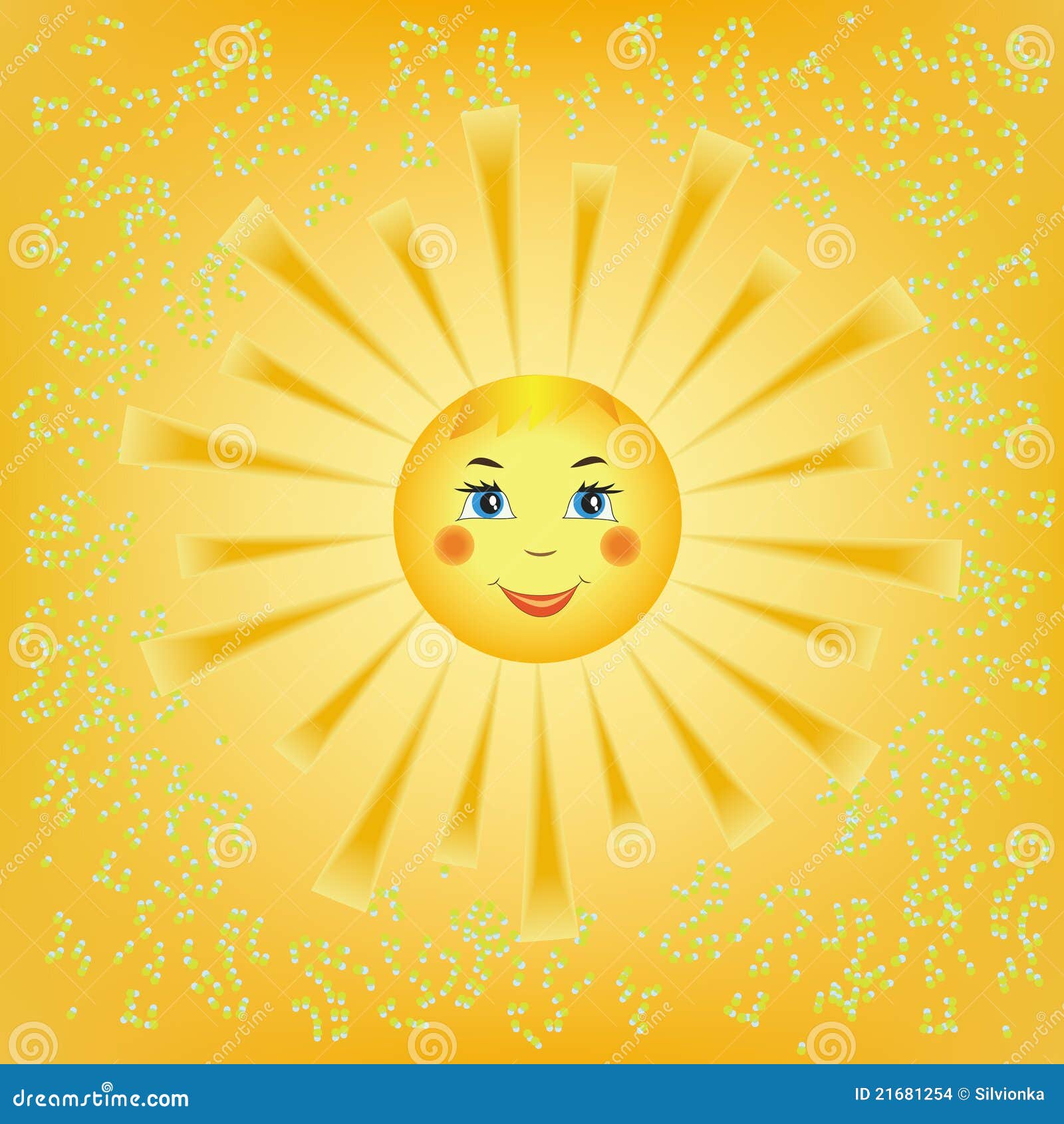 Cartoon smiling sun stock vector. Illustration of comic - 21681254