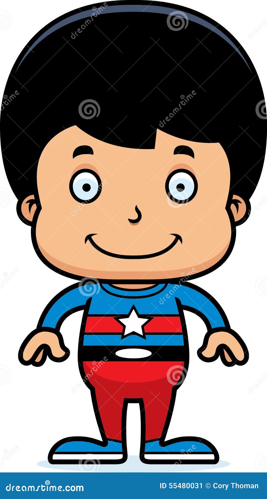 Cartoon Smiling Superhero Boy Stock Vector - Illustration of happy ...