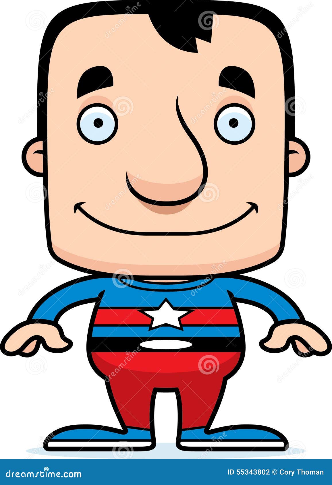 Cartoon Smiling Superhero Man Stock Vector - Illustration of clip ...