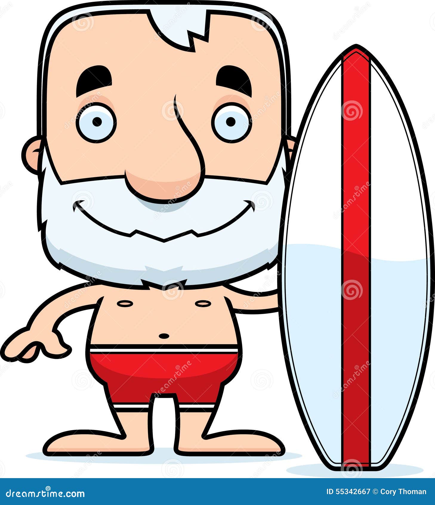 Cartoon Smiling Surfer Man stock vector. Illustration of swimsuit ...