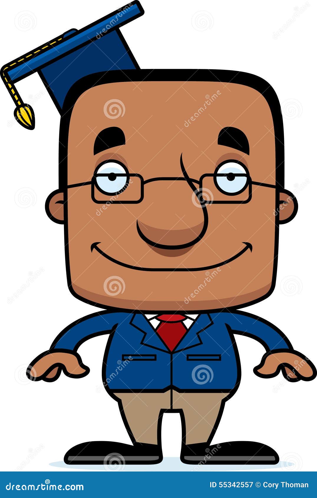 Cartoon Smiling Teacher Man Stock Vector - Illustration of mortarboard ...