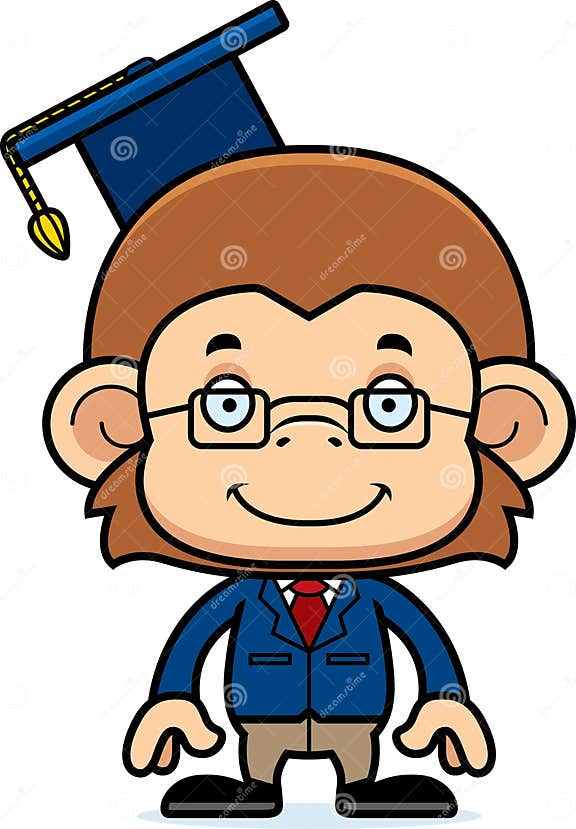 Cartoon Smiling Teacher Monkey Stock Vector - Illustration of clipart ...