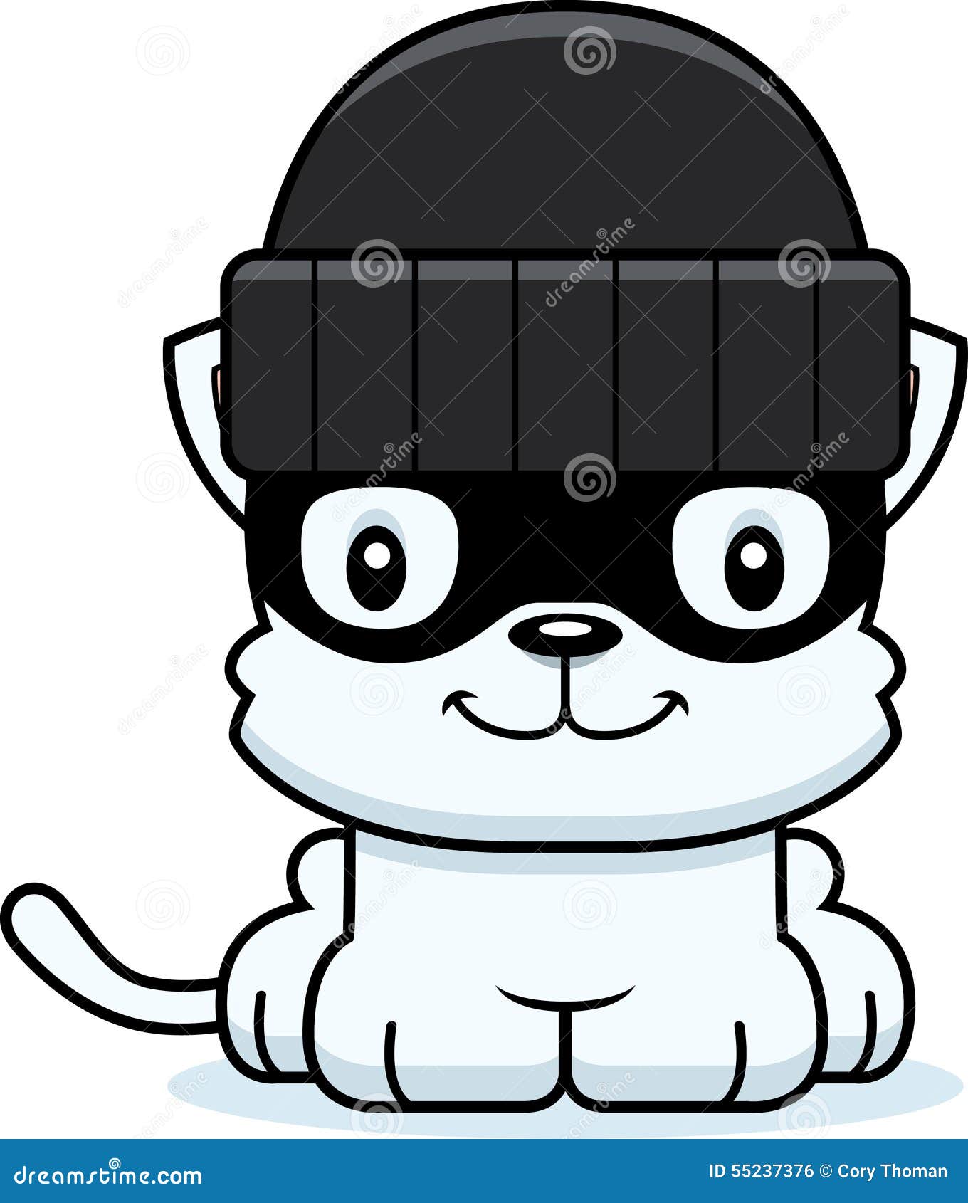 Cartoon Smiling Thief Kitten Stock Vector - Illustration of criminal ...