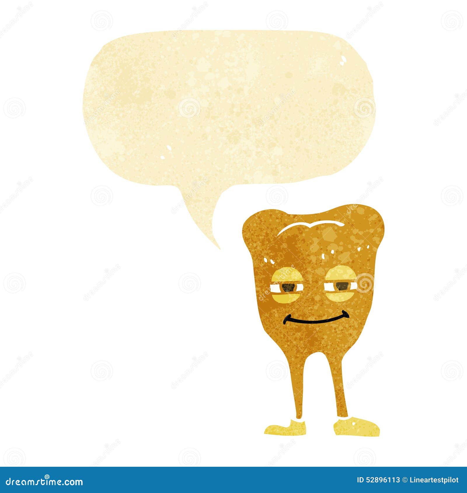 Cartoon Smiling Tooth with Speech Bubble Stock Illustration ...