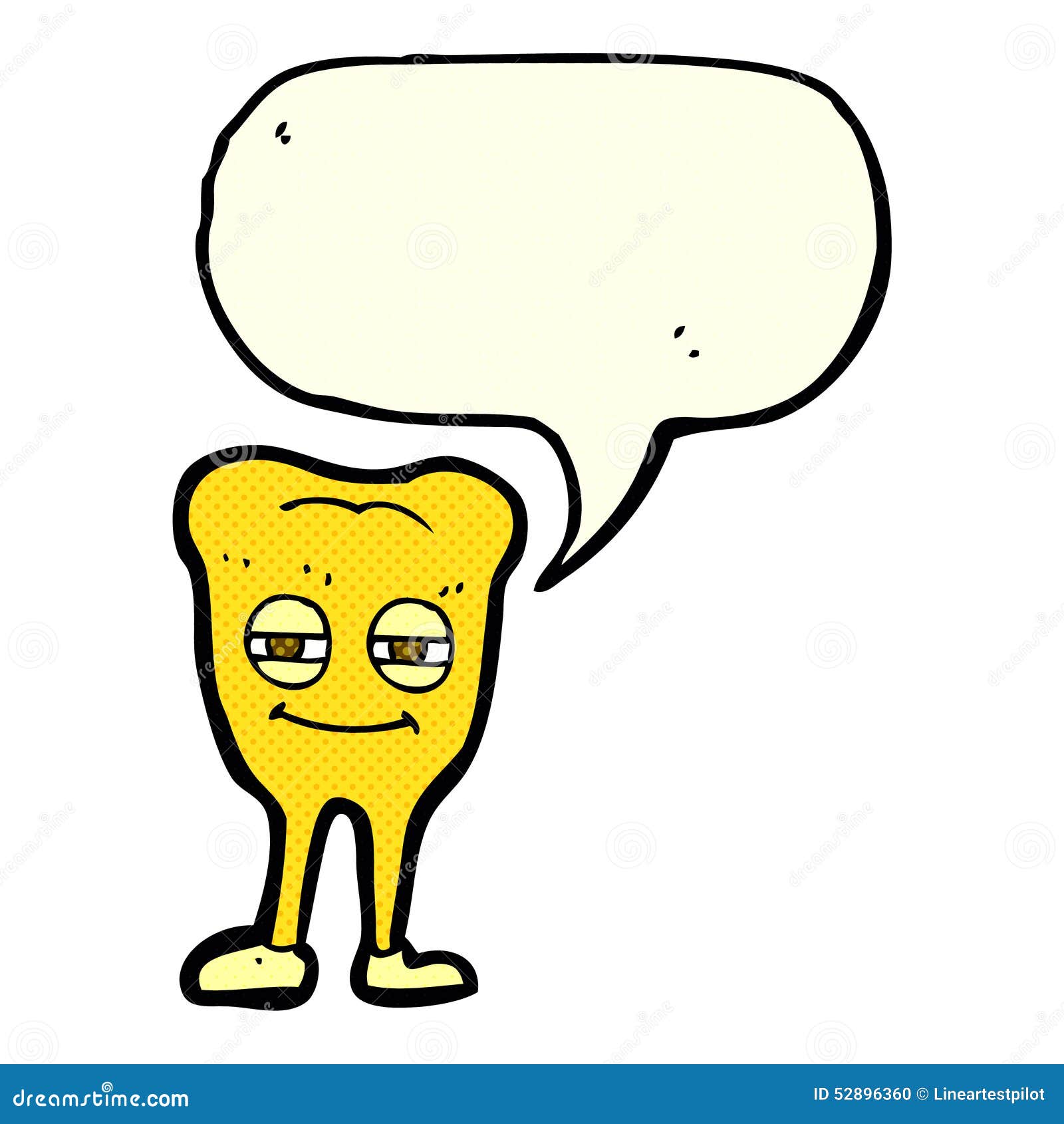 Cartoon Smiling Tooth with Speech Bubble Stock Illustration ...