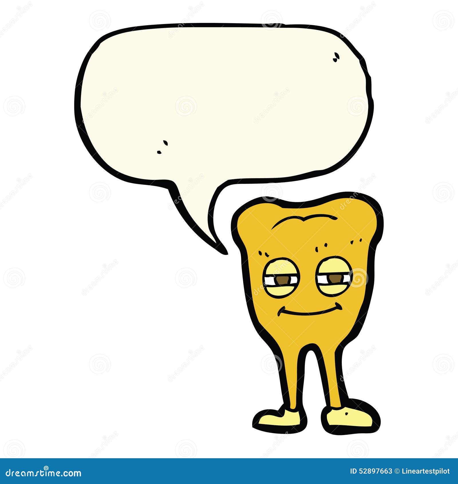 Cartoon Smiling Tooth with Speech Bubble Stock Illustration ...