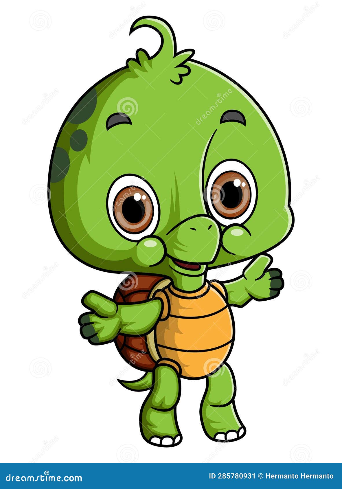 Cartoon Smiling Turtle Waving Hand Stock Vector - Illustration of humor ...