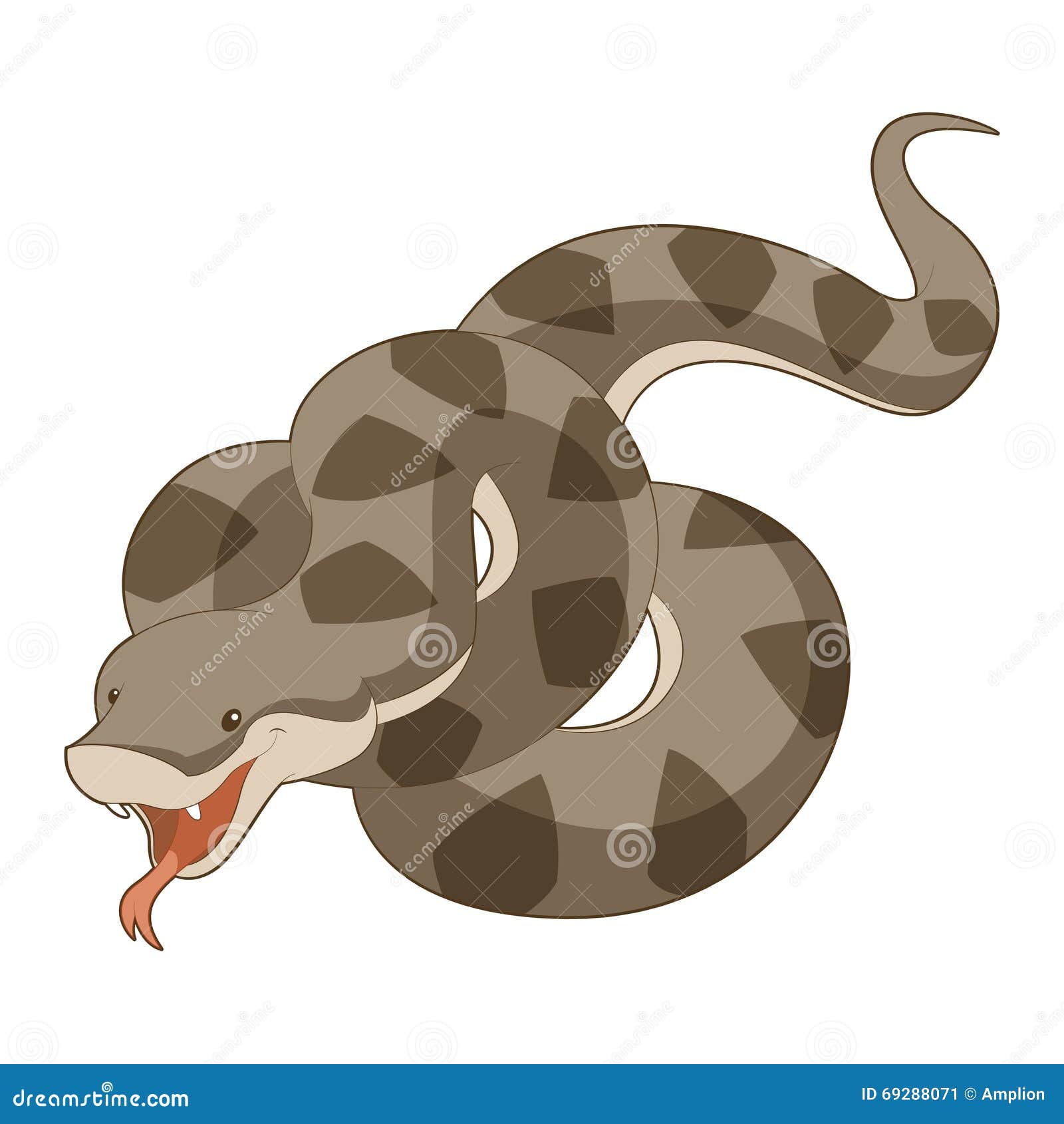 Cartoon smiling Viper stock vector. Illustration of isolated - 69288071