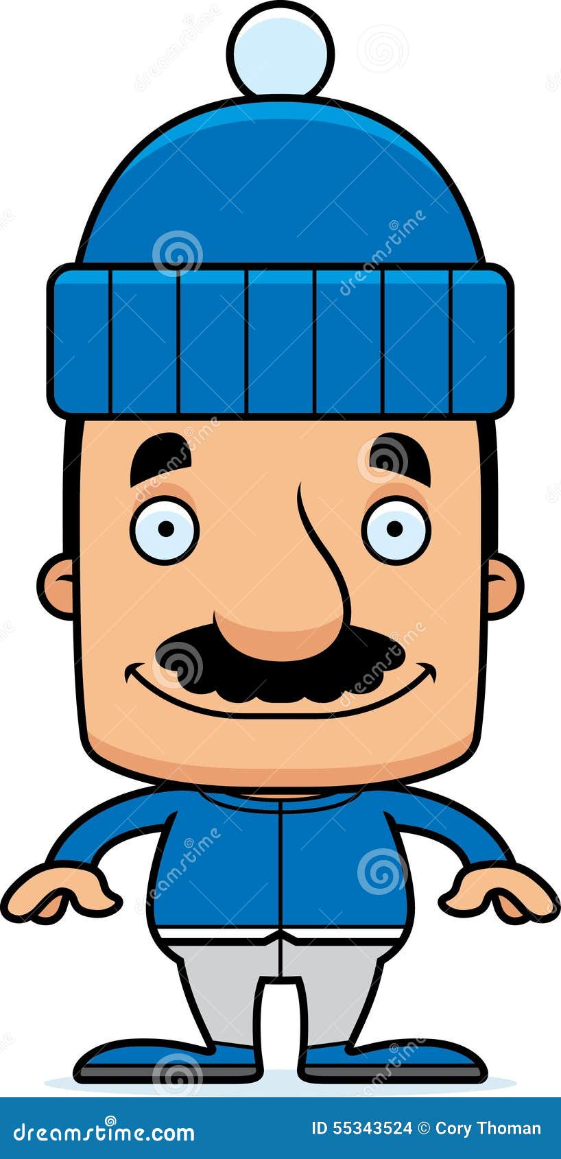 Cartoon Smiling Winter Man stock vector. Illustration of graphic - 55343524