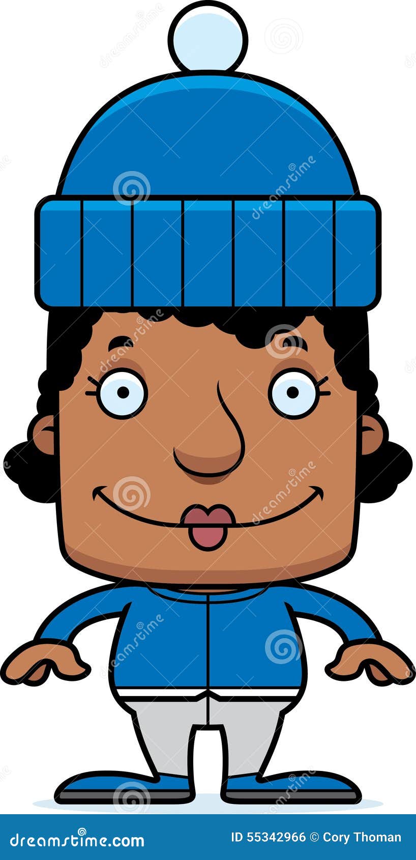 Cartoon Smiling Winter Woman Stock Vector - Illustration of graphic ...