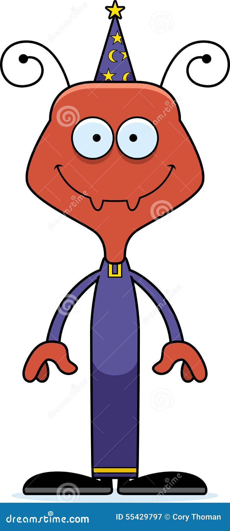 Cartoon Smiling Wizard Ant stock vector. Illustration of clipart - 55429797