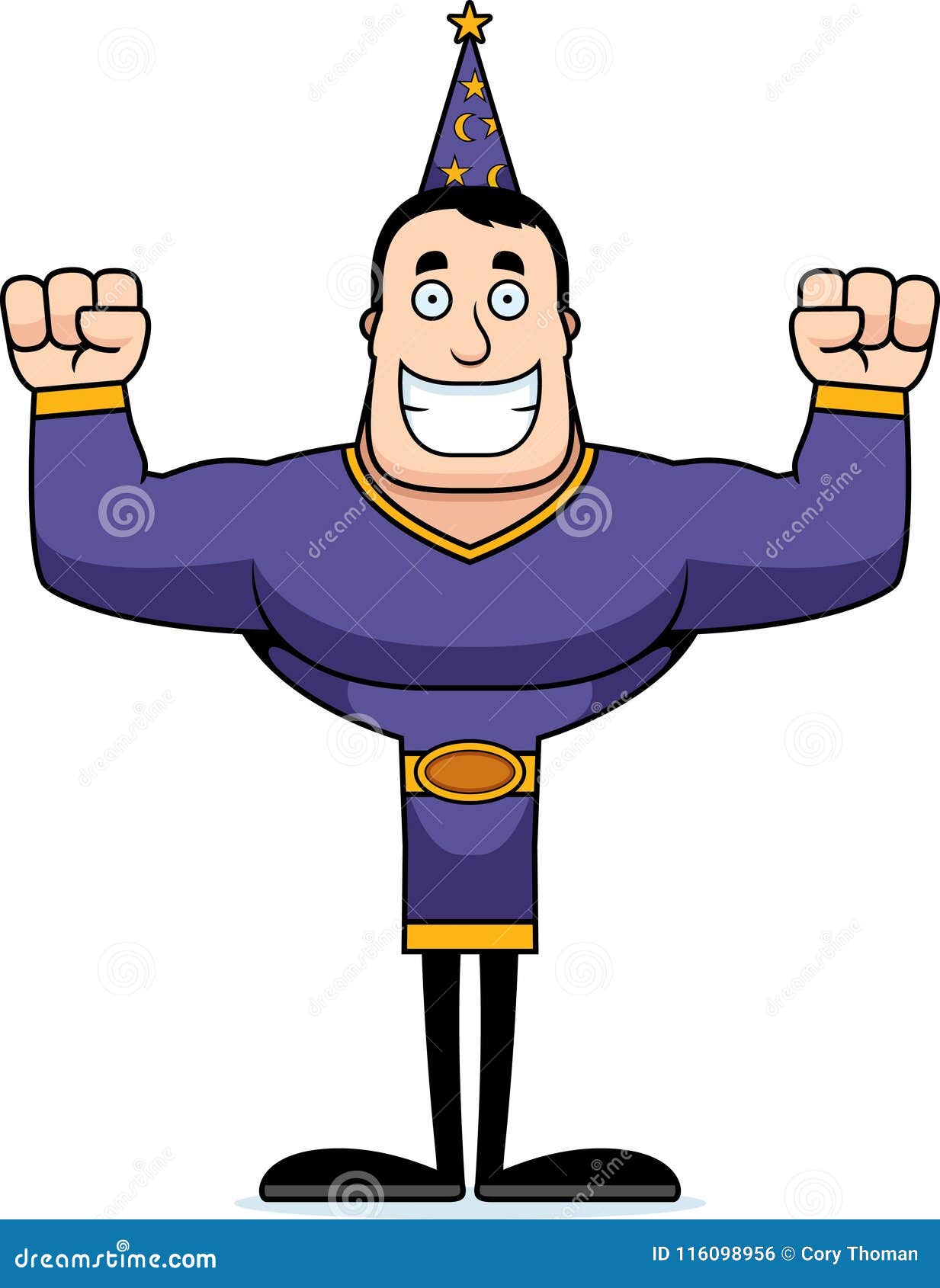 Cartoon Smiling Wizard stock vector. Illustration of success - 116098956