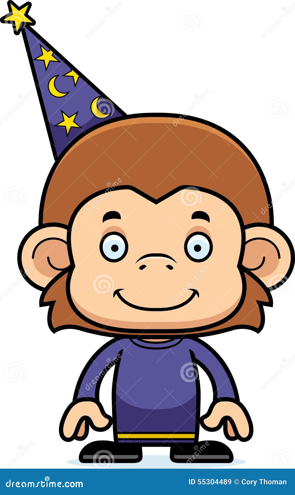 Cartoon Smiling Wizard Monkey Stock Vector - Illustration of animal ...