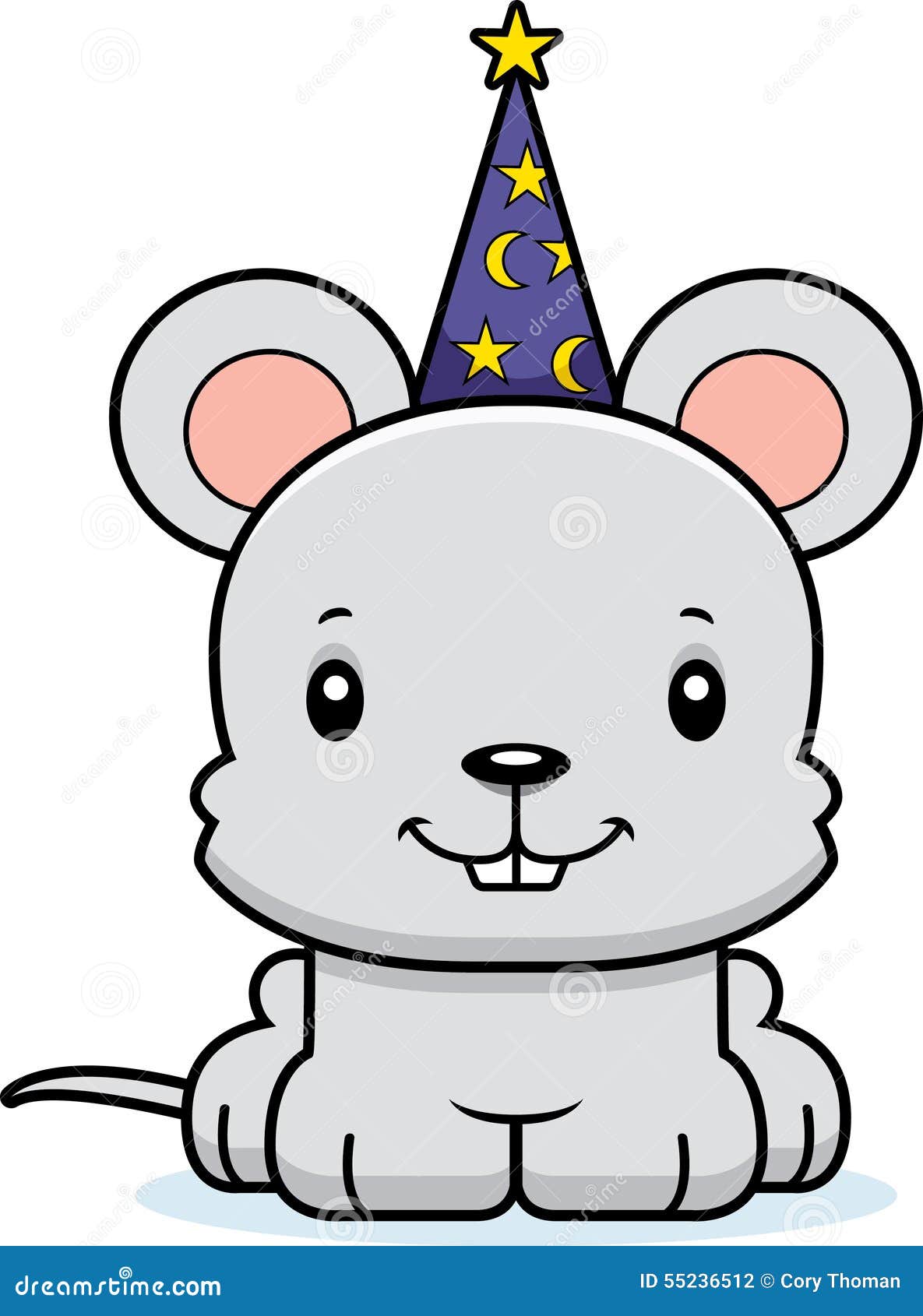 Cartoon Smiling Wizard Mouse Stock Vector - Illustration of magic ...
