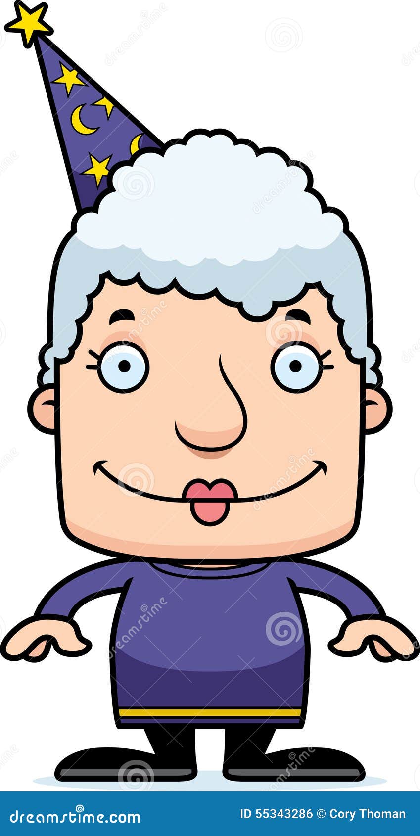 Cartoon Smiling Wizard Woman Stock Vector - Illustration of person ...