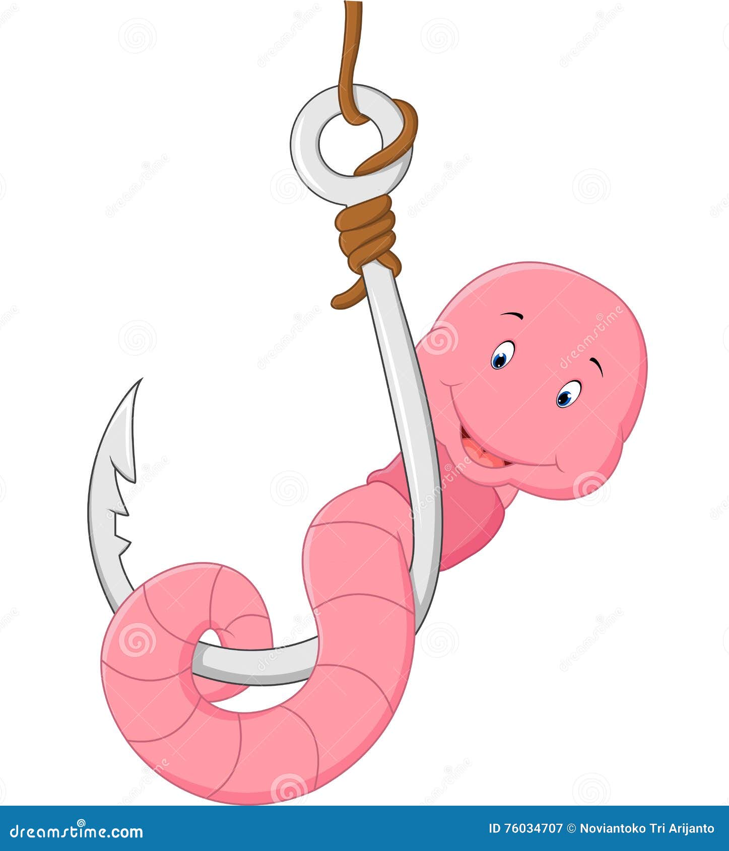 Cartoon smiling worm stock vector. Illustration of hook - 76034707