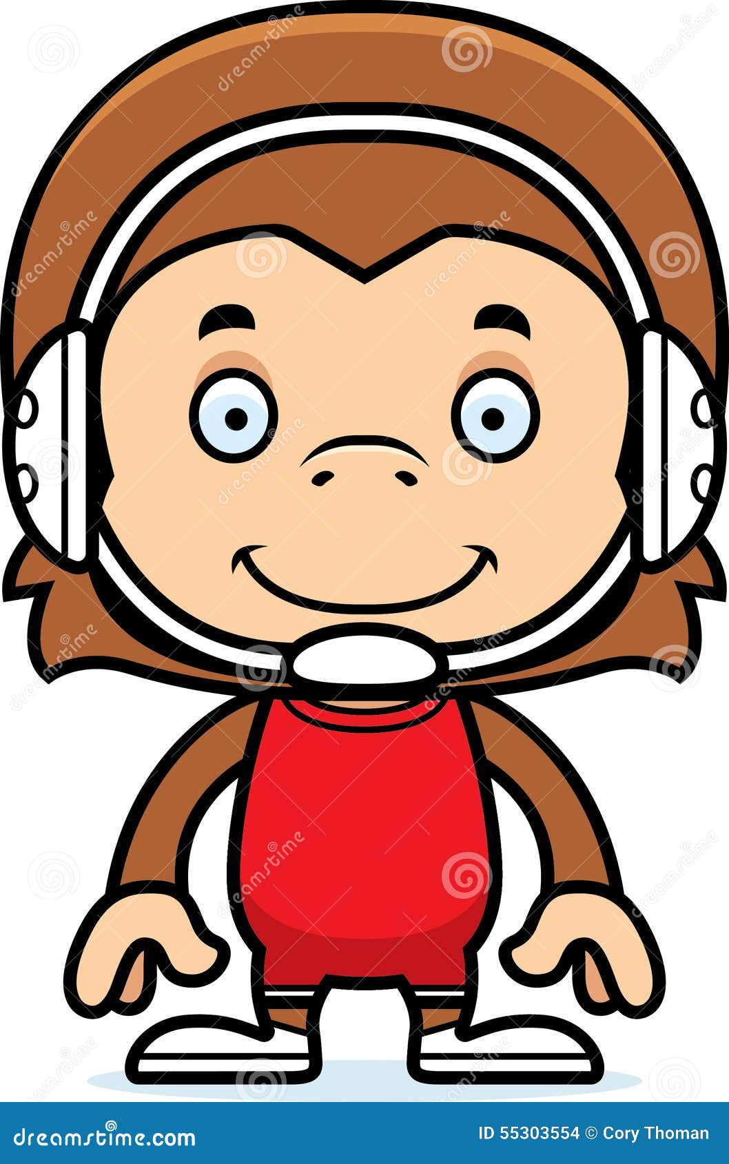 Cartoon Smiling Wrestler Monkey Stock Vector - Illustration of happy ...