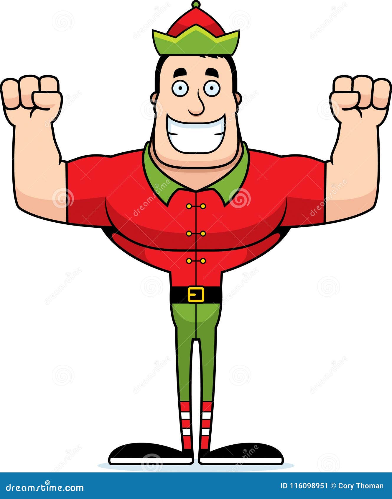 Cartoon Smiling Xmas Elf stock vector. Illustration of xmas - 116098951