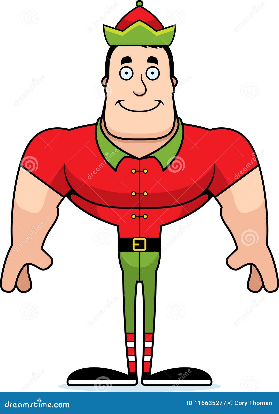 Cartoon Smiling Xmas Elf stock vector. Illustration of vector - 116635277