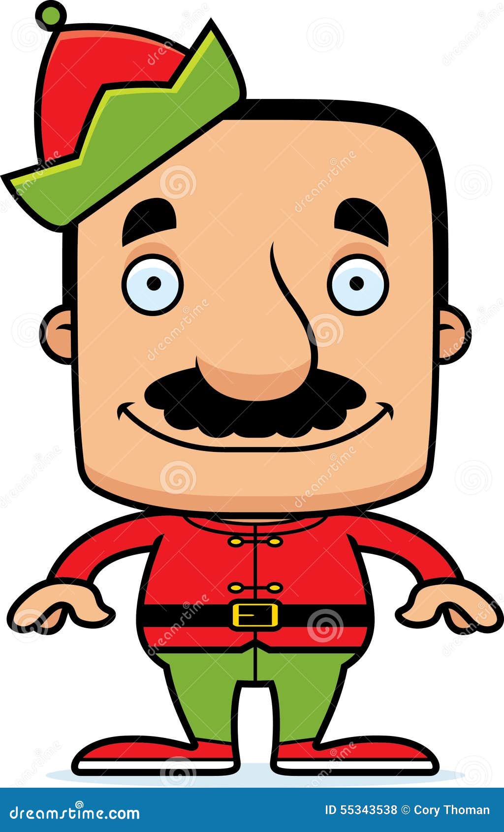 Cartoon Smiling Xmas Elf Man Stock Vector - Illustration of person ...