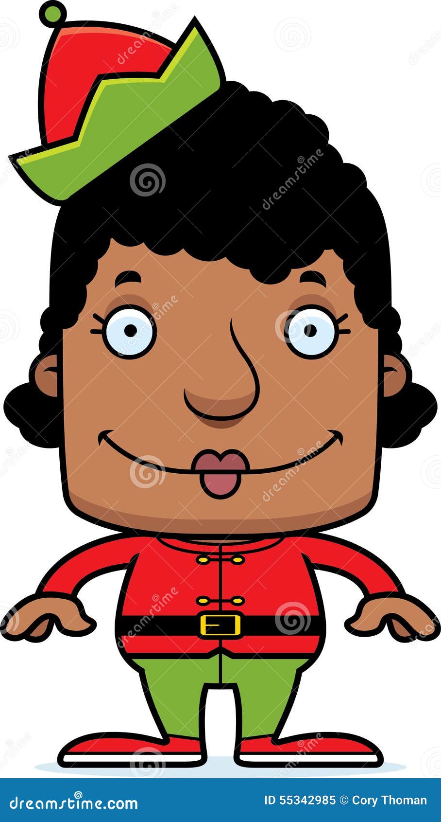 Cartoon Smiling Xmas Elf Woman Stock Vector - Illustration of clipart ...