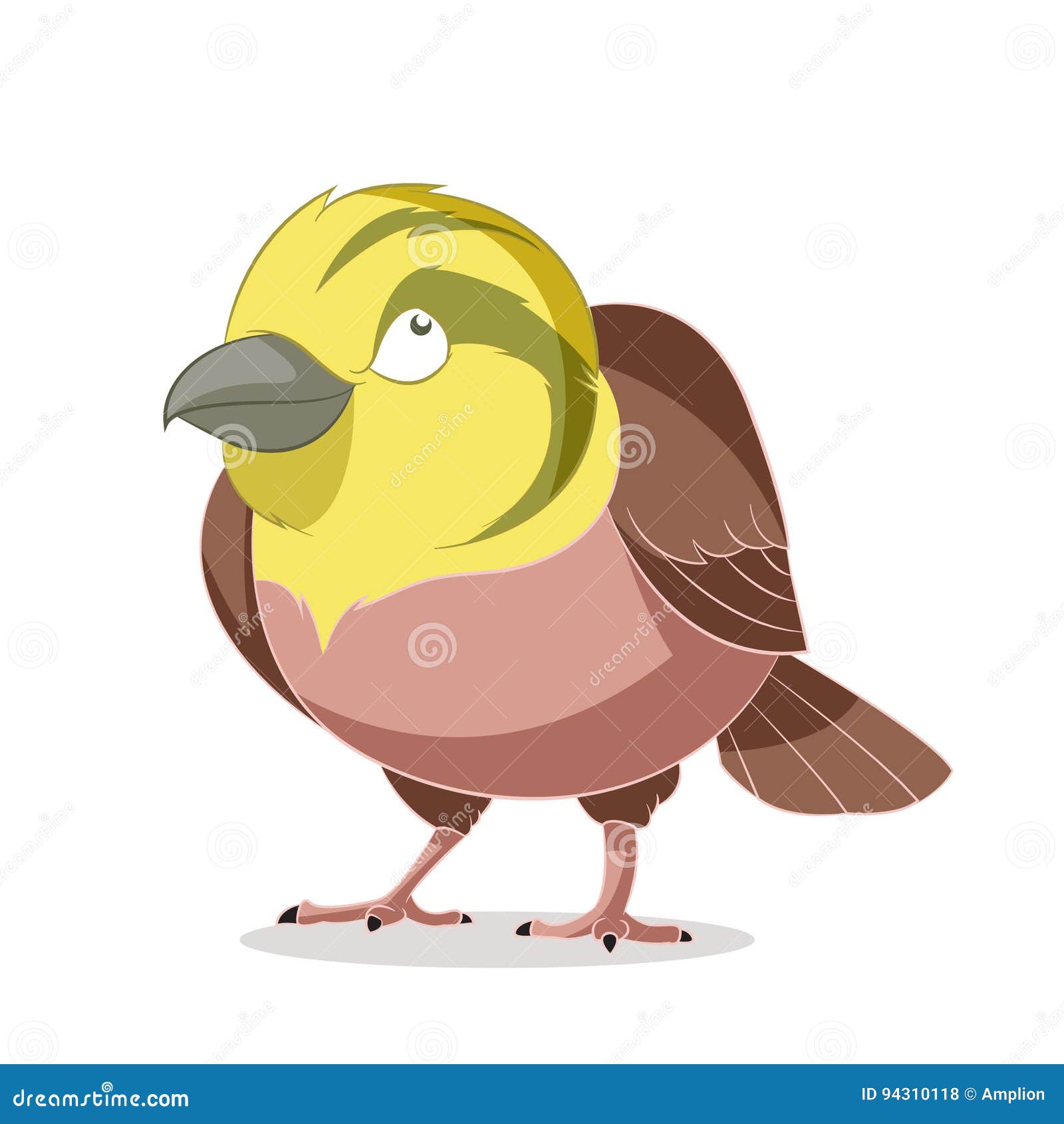 Cartoon Smiling Yellowhammer Stock Vector - Illustration of bird, fauna ...