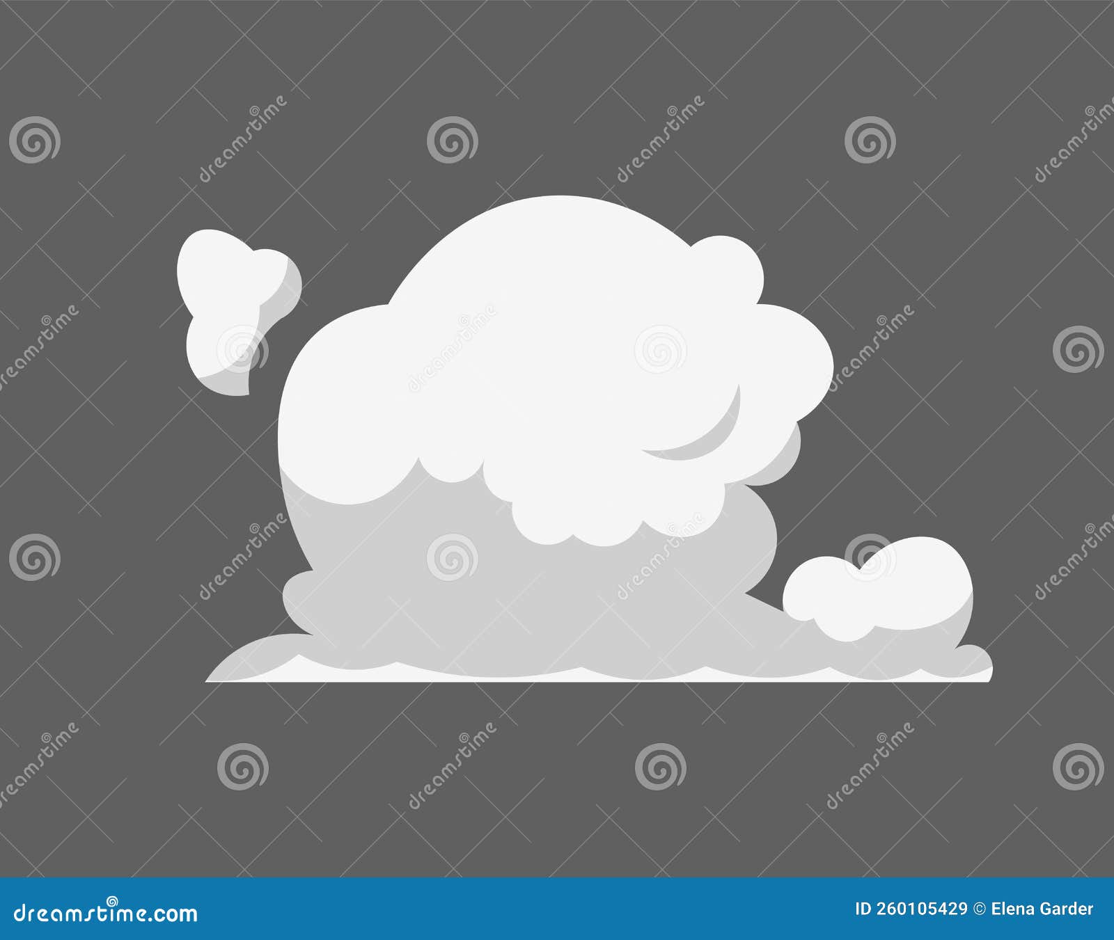 Cartoon Smoke Cloud. Comic Stem Effect. Vector Fog Silhouette Set Stock ...