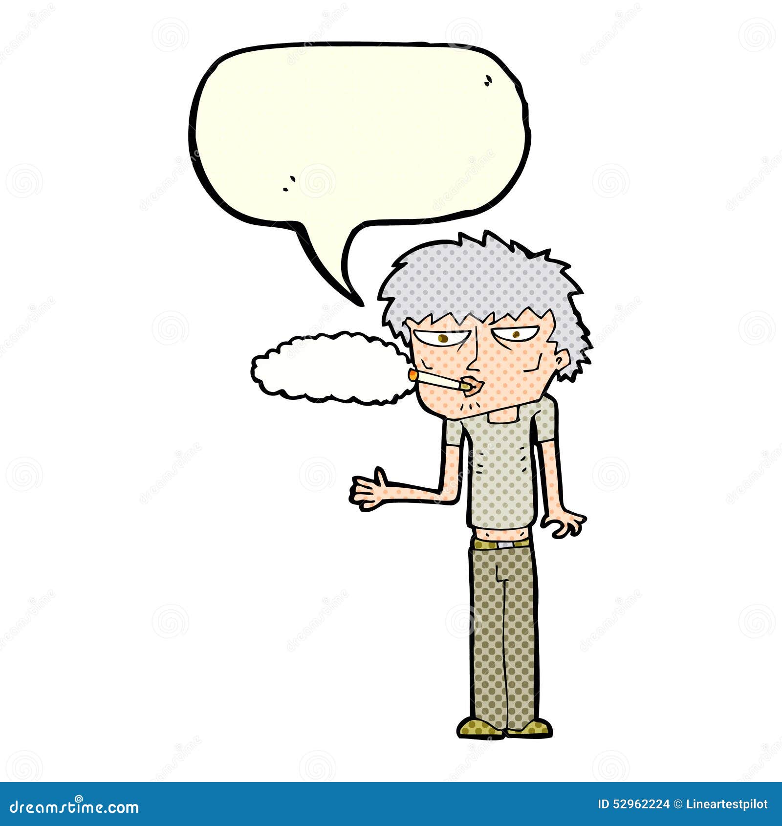 Cartoon Smoker with Speech Bubble Stock Illustration - Illustration of ...