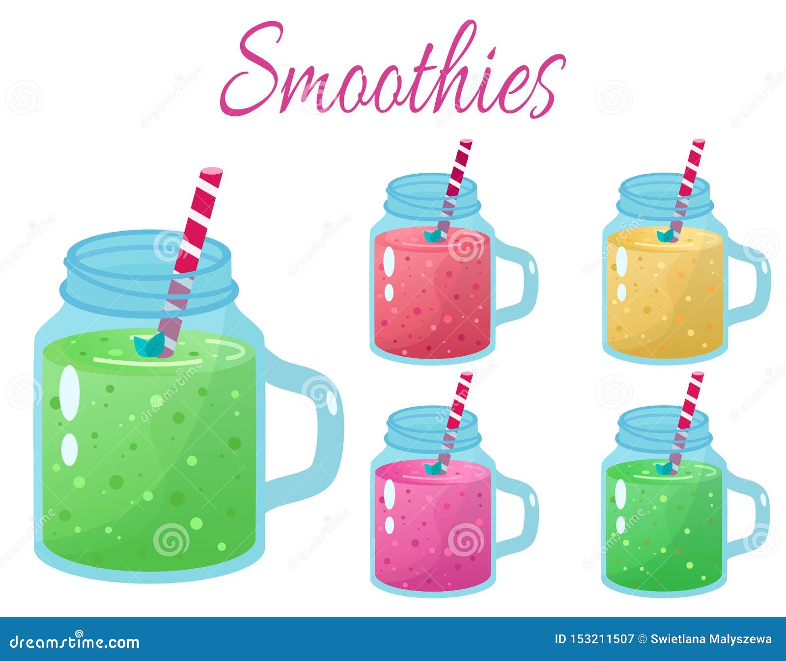 Cartoon Smoothies. Organic Fruit Shake Smoothie Stock Illustration ...