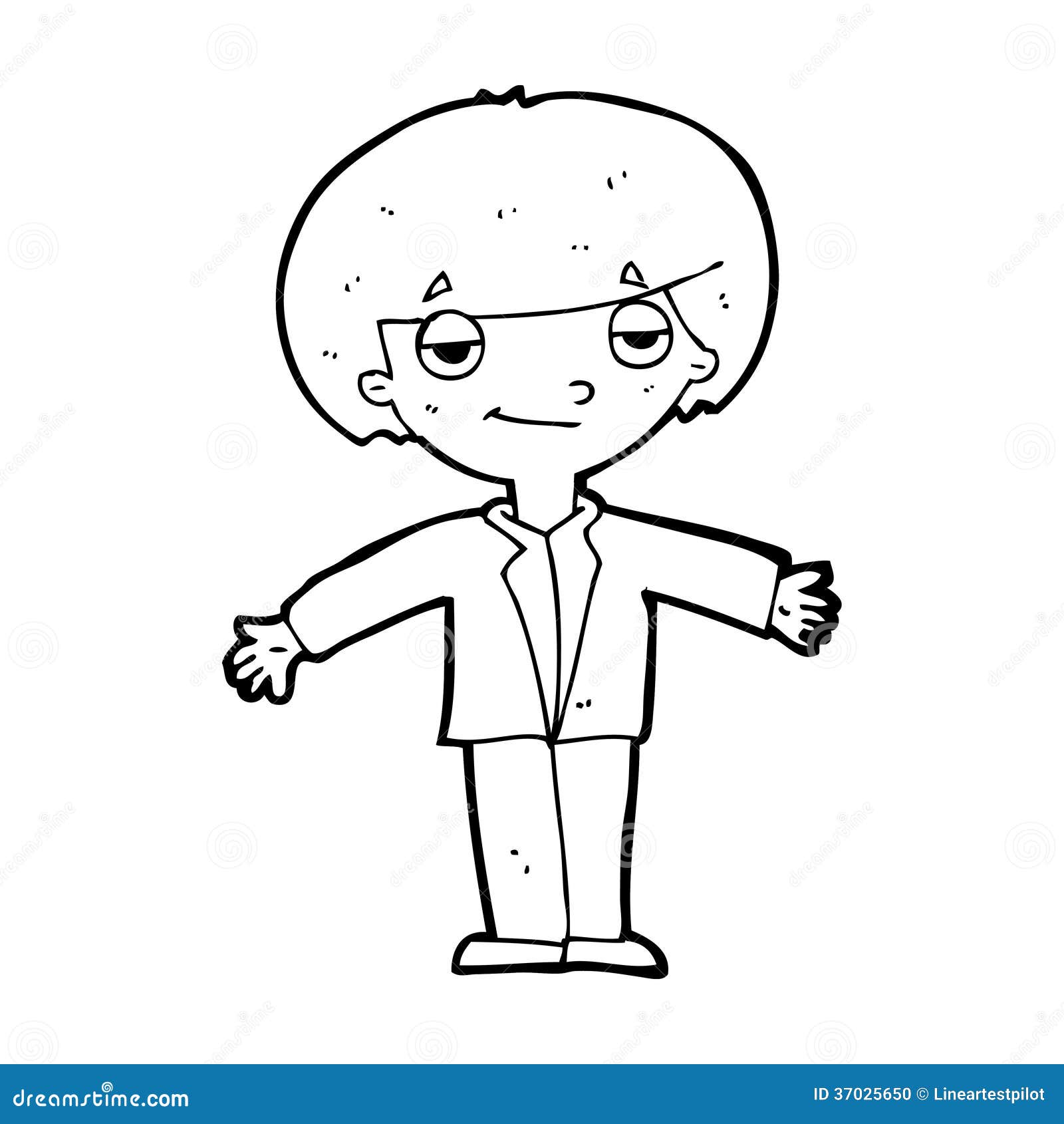 Cartoon smug boy stock illustration. Illustration of retro - 37025650