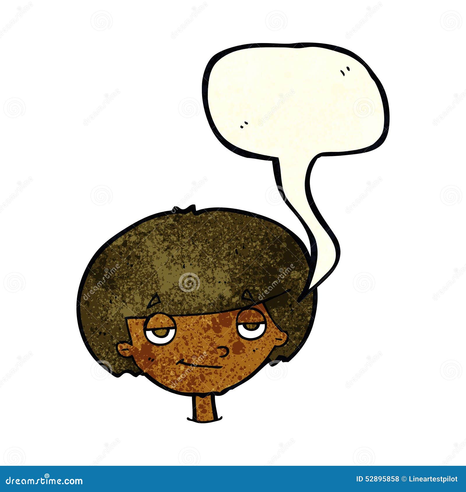 Cartoon Smug Looking Boy with Speech Bubble Stock Illustration ...