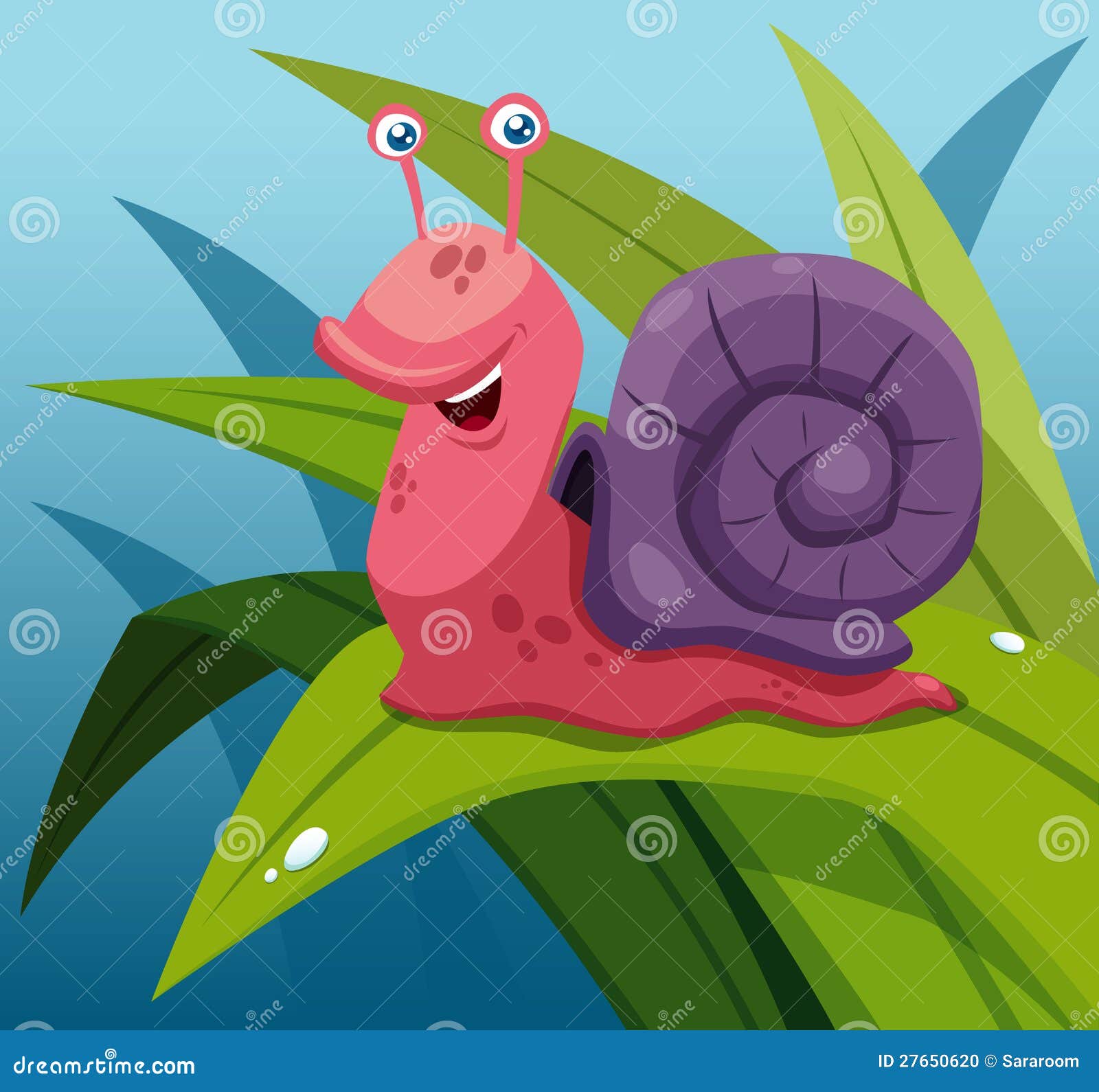 Cartoon Snail stock vector. Illustration of comic, nature - 27650620