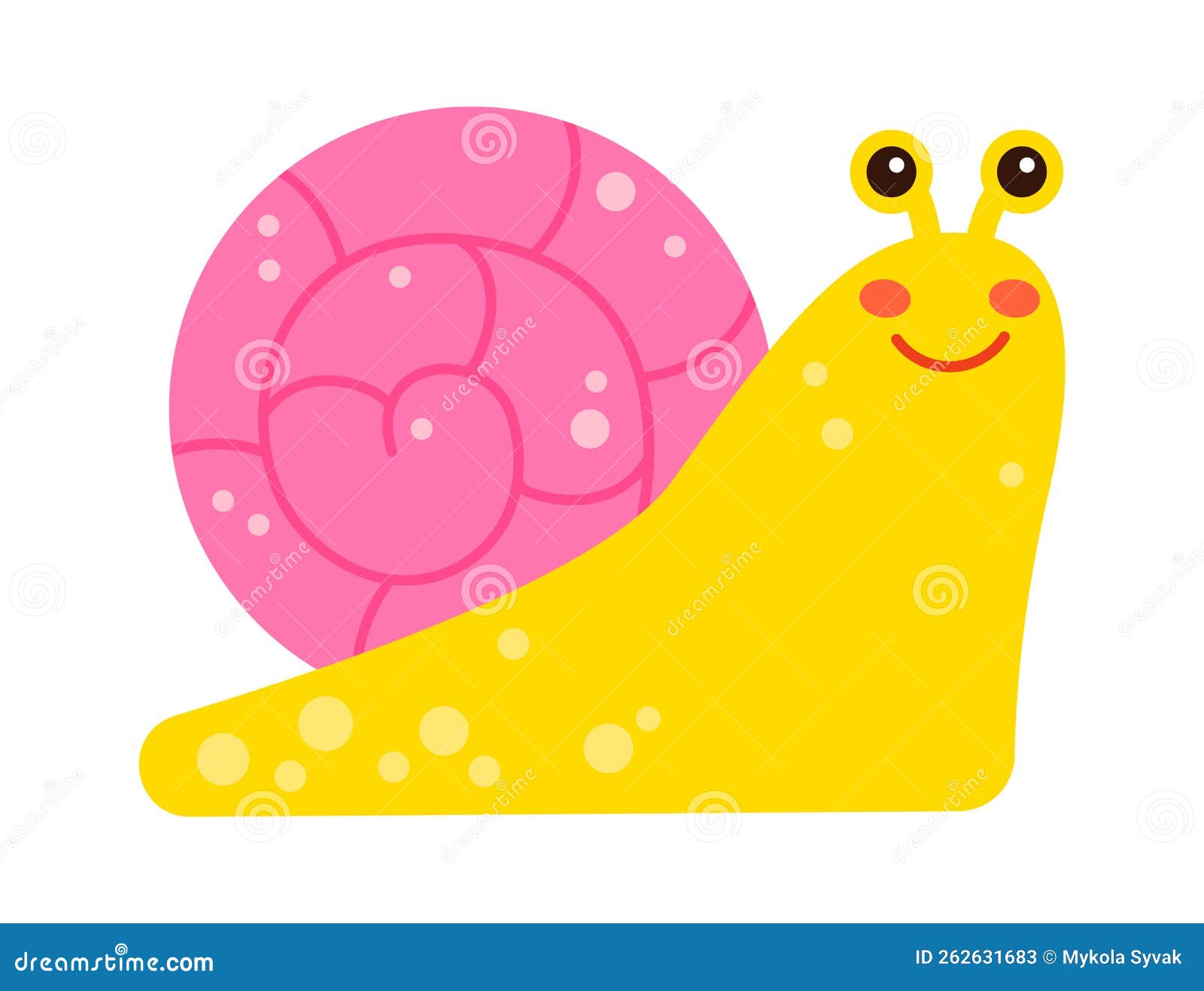 Cartoon Snail Childish Insect Stock Vector - Illustration of vector ...