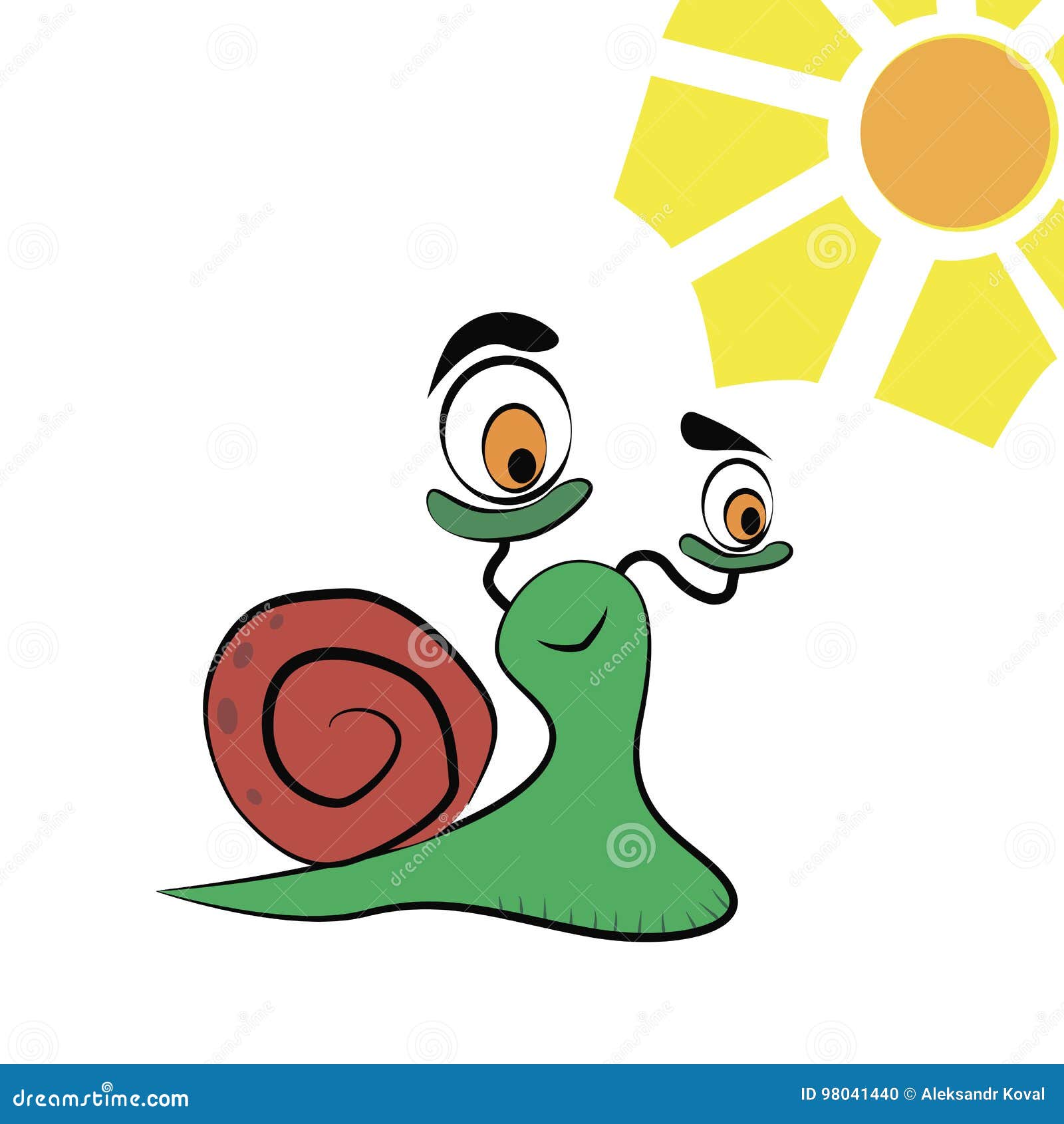 Cartoon snail stock vector. Illustration of funny, flat - 98041440