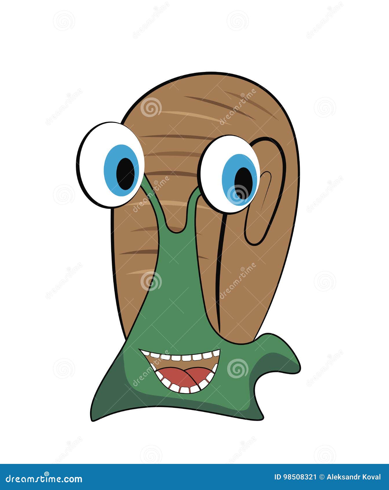 Cartoon snail stock vector. Illustration of eyes, brown - 98508321