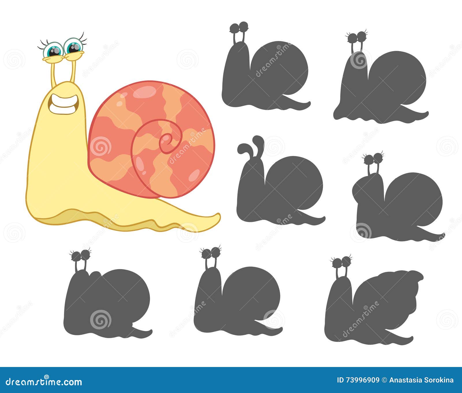 Cartoon snail stock vector. Illustration of educational - 73996909