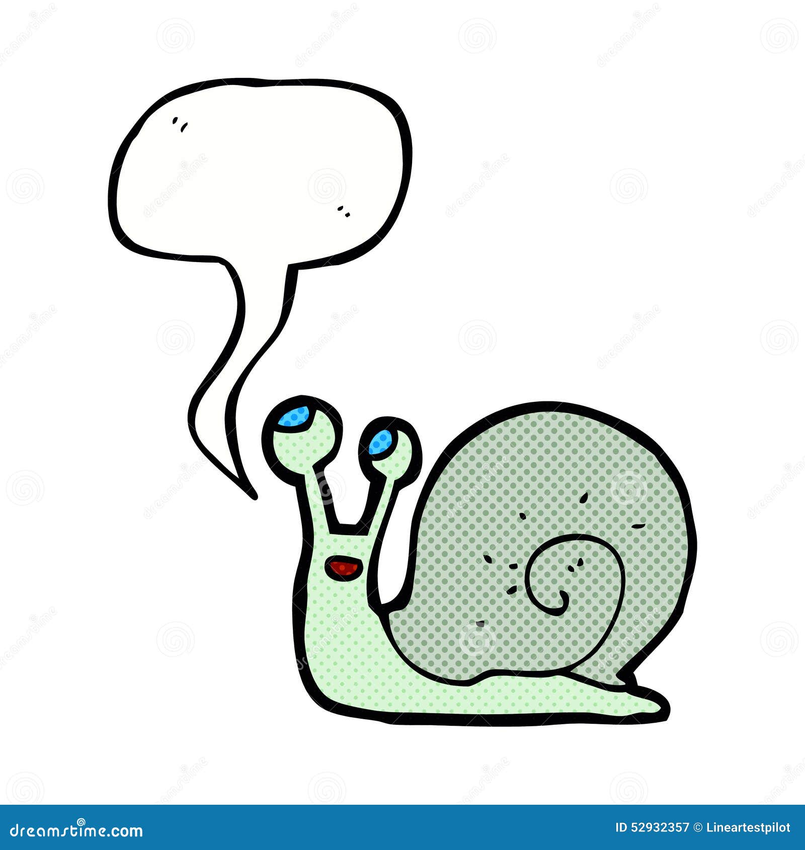 Cartoon Snail with Speech Bubble Stock Illustration - Illustration of ...